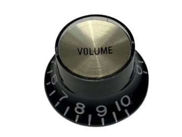 Vintage Style Black Volume w/Gold Foil Top Knob | Guitar Parts Online